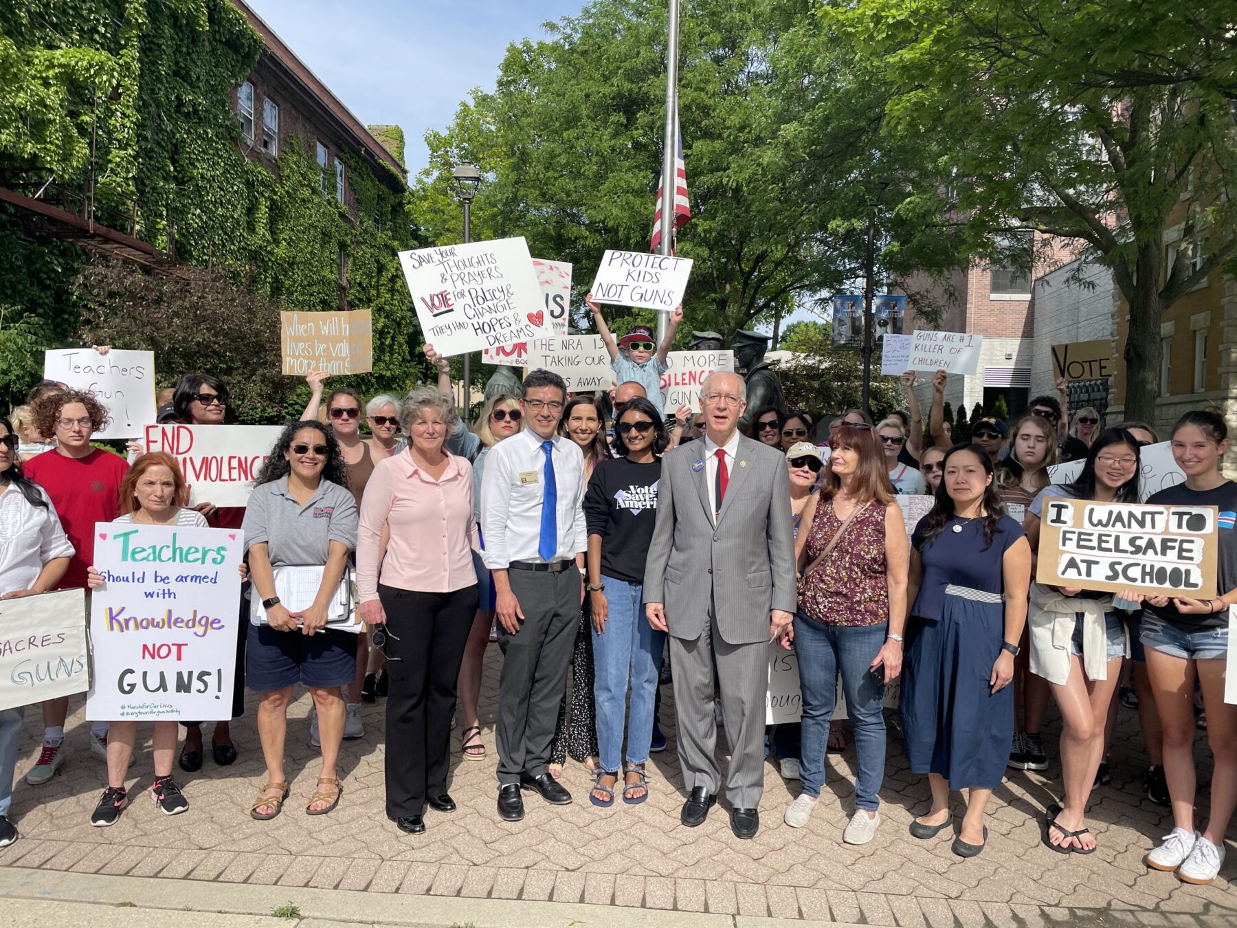 Protesters In Naperville Demand Action After Texas School Shooting