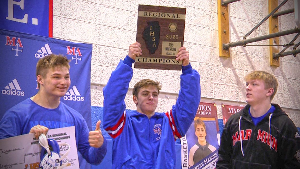 Marmion Academy secures the regional wrestling plaque in home meet