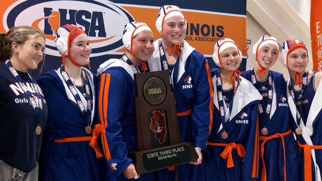 Naperville North girls water polo ends season with third place state trophy